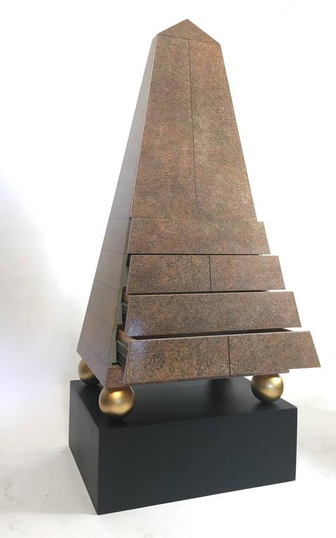 Pair of Monumental Post-Modern Obelisk Cabinets For Sale at 1stDibs