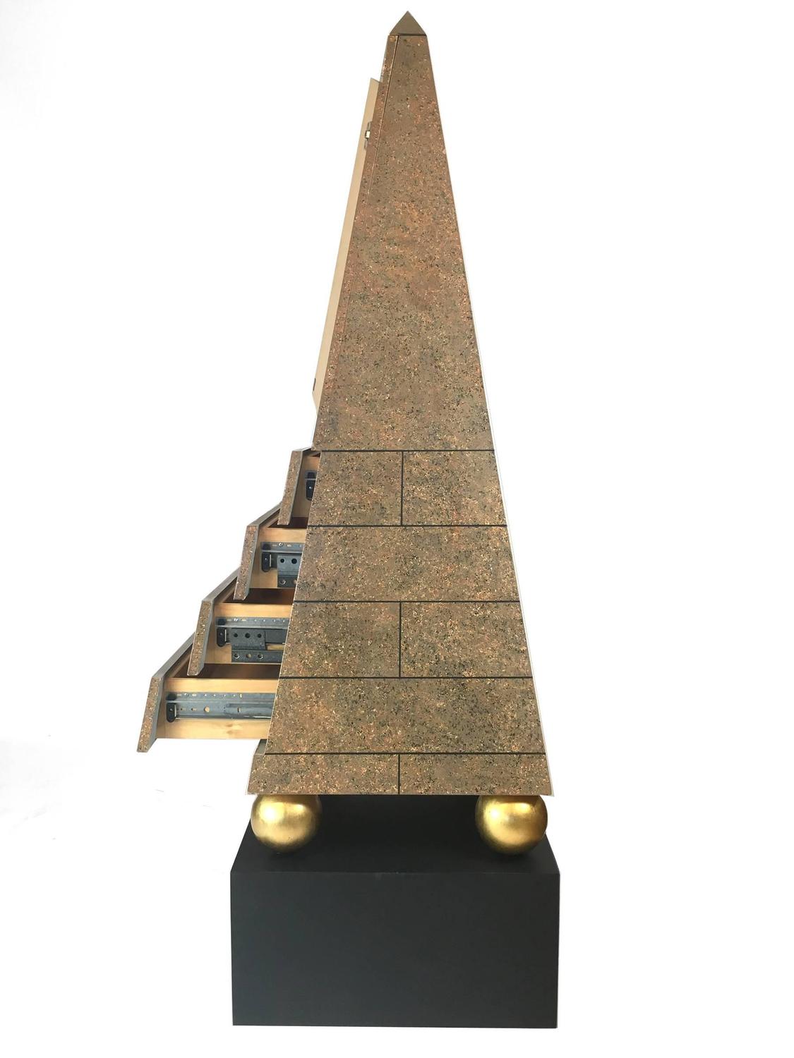 Pair of Monumental Post-Modern Obelisk Cabinets For Sale at 1stdibs