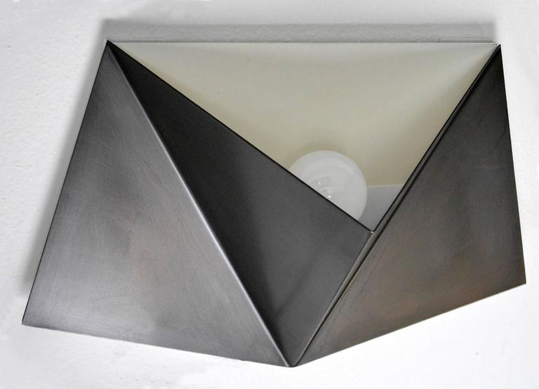 Italian Folded Plate Metal Sconces at 1stDibs