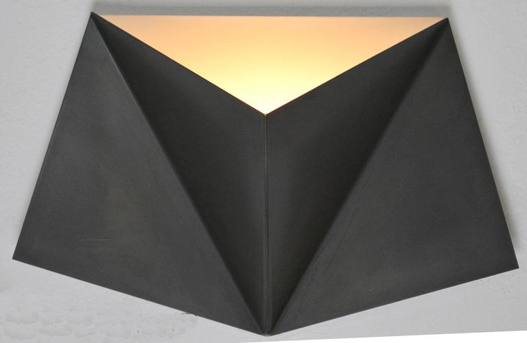 Italian Folded Plate Metal Sconces at 1stDibs