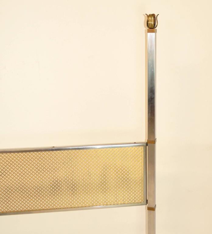 Hollywood Regency Stainless Steel and Brass King Bed at 1stDibs