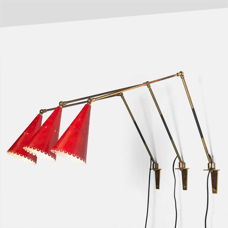 Red Articulating Sconces at 1stDibs