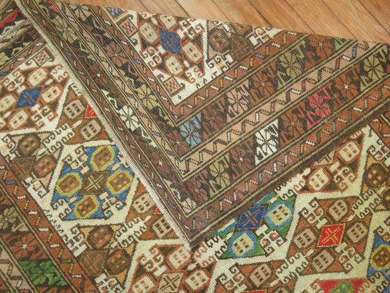 Colorful Antique Caucasian Rug For Sale at 1stDibs
