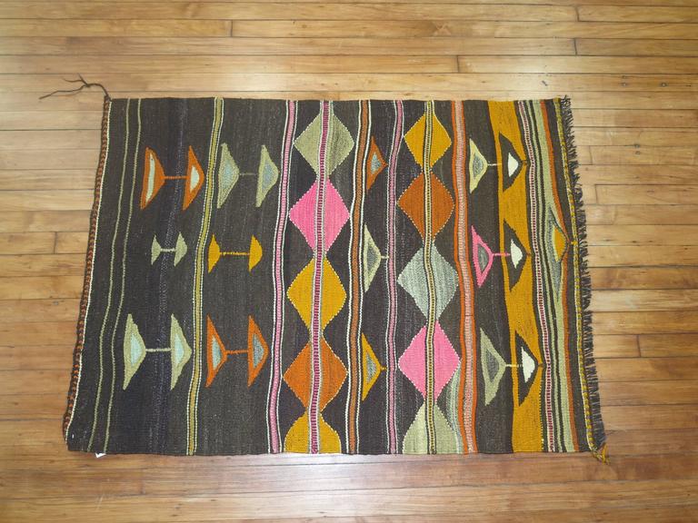 Vintage Nomadic Style Turkish Kilim Flat-Weave at 1stDibs