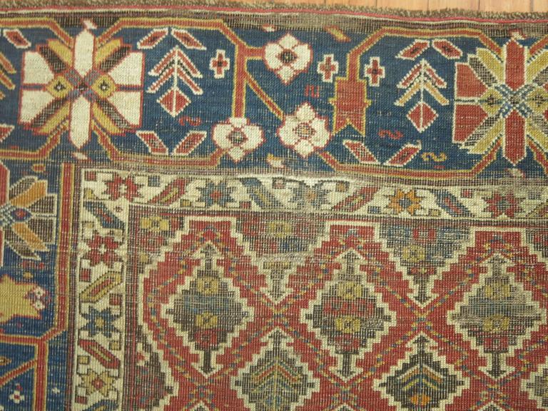 19th Century Rustic Caucasian Tribal Throw Rug For Sale at 1stDibs ...