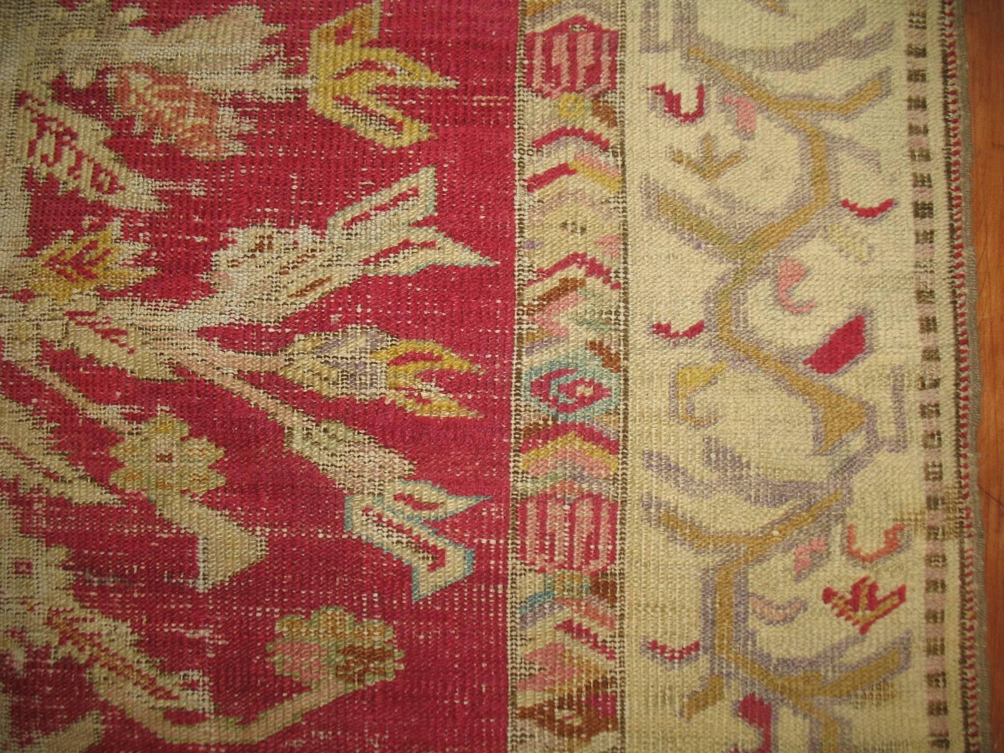 Shabby Chic Antique Turkish Ghiordes Area Rug For Sale at 1stDibs