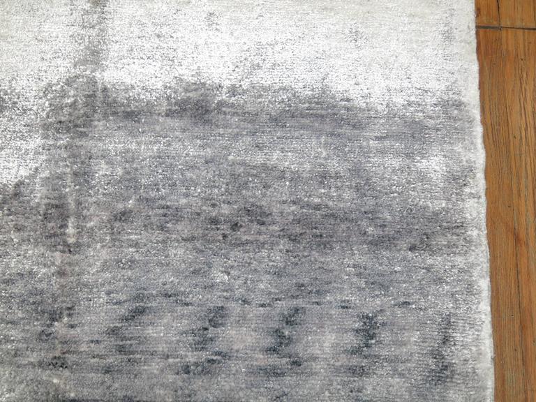 Silver Turkish Cotton Silk Rug at 1stDibs | silver silk rug