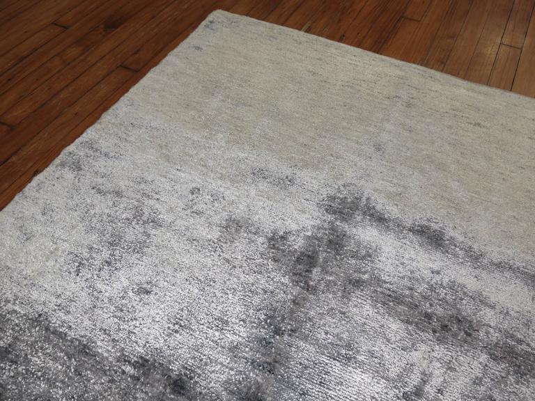 Silver Turkish Cotton Silk Rug at 1stDibs | silver silk rug