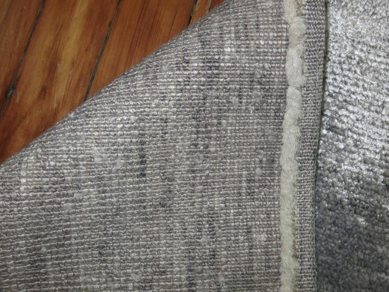 Silver Turkish Cotton Silk Rug at 1stDibs | silver silk rug