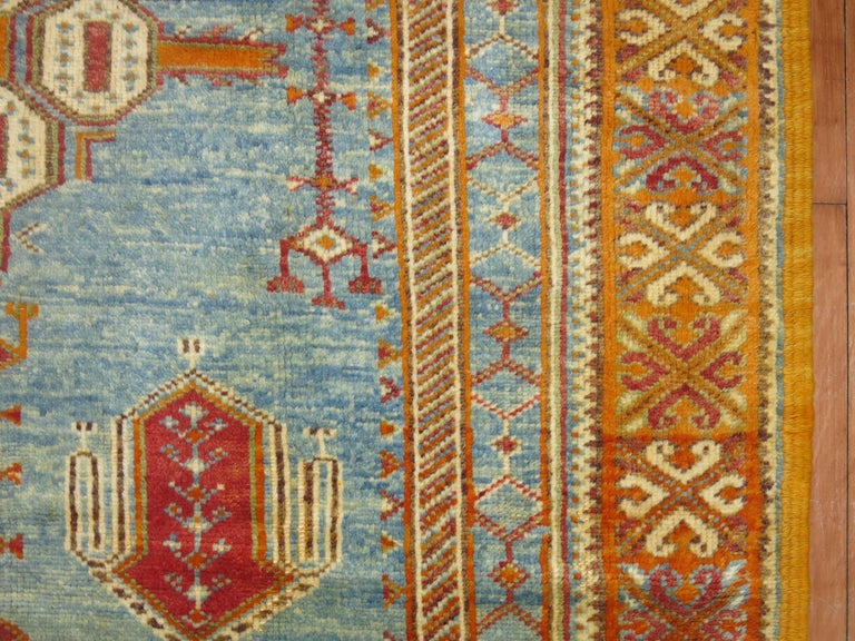 Vintage Sky Blue Moroccan Rug For Sale at 1stDibs