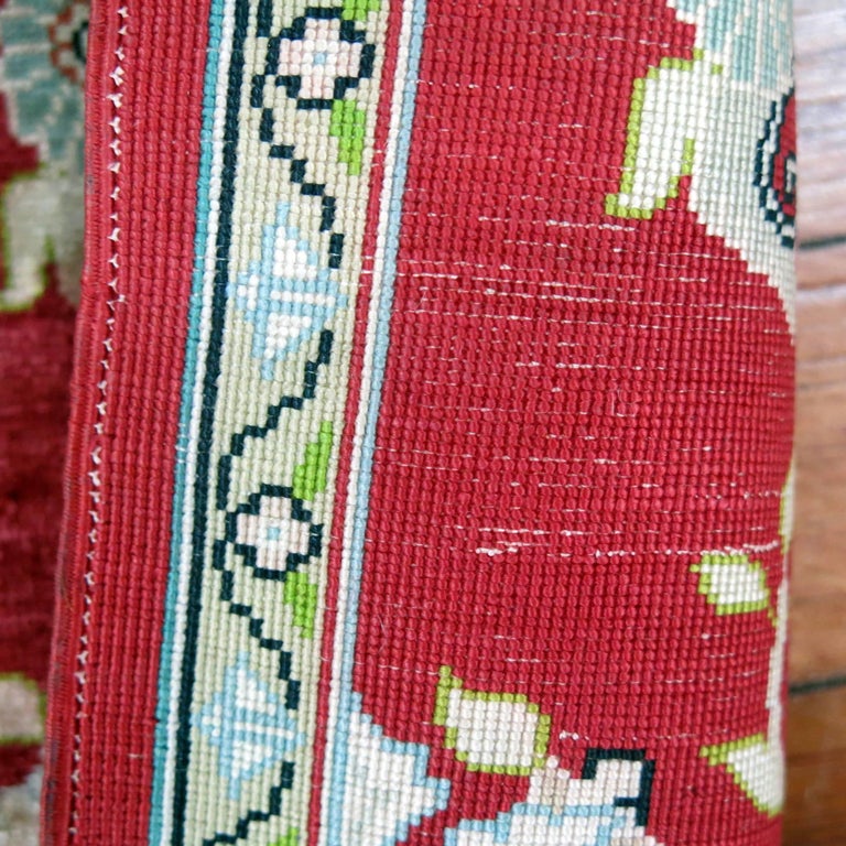 Chinese Red Color Tiny Superfine Silk Turkish Mat Size Rug For Sale at ...