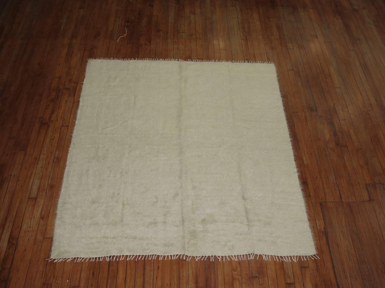Ivory Vintage Mohair Rug For Sale at 1stDibs
