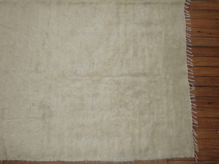 Ivory Vintage Mohair Rug For Sale at 1stDibs