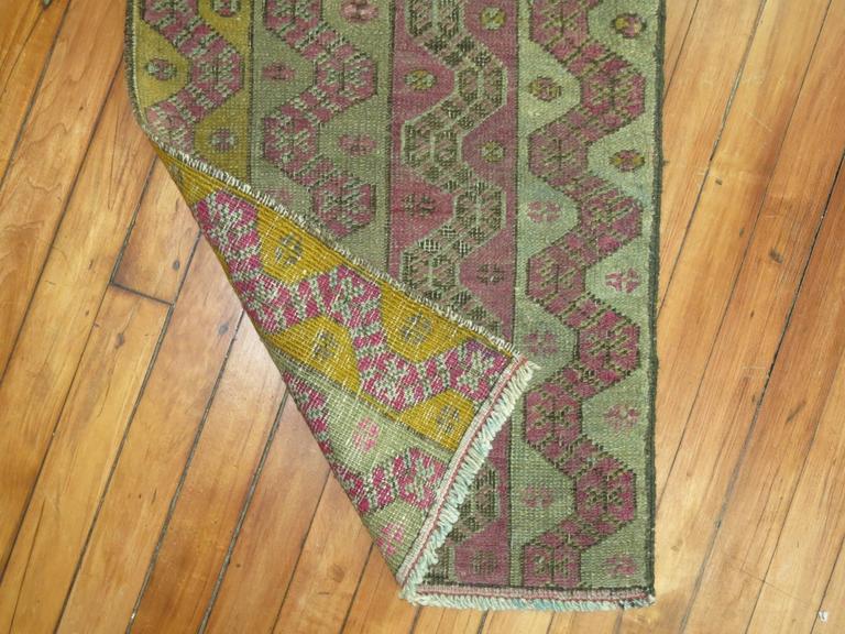 Narrow Antique Turkish Runner For Sale at 1stDibs
