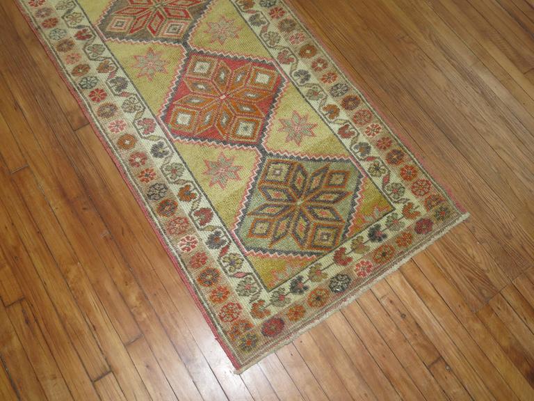 Yellow Green Vintage 20th Century Decorative Turkish Anatolian Turkish ...