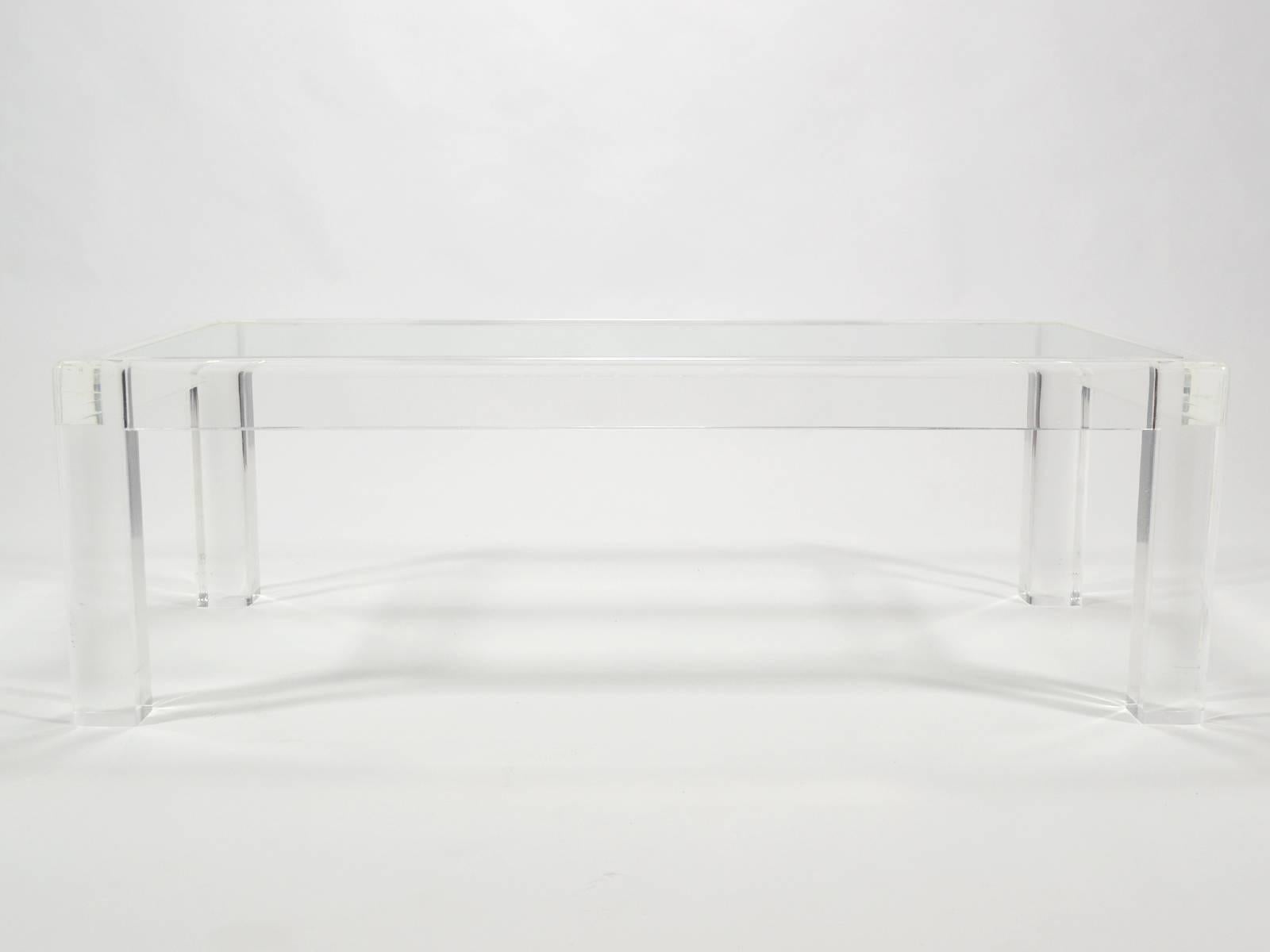 Elegant Lucite and Glass Coffee Table at 1stDibs | lucite glass