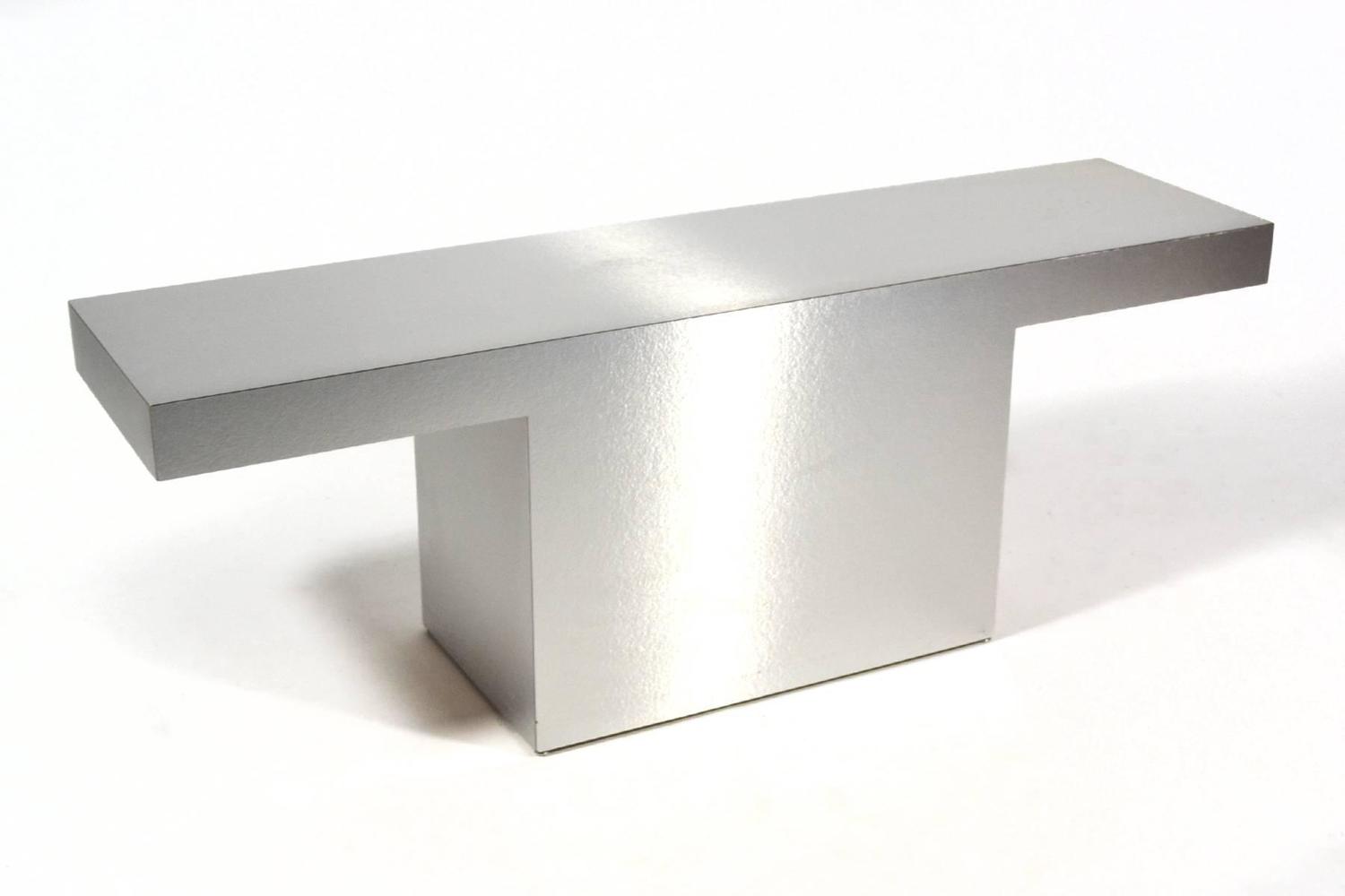 Silver Minimalist Console Table For Sale at 1stdibs