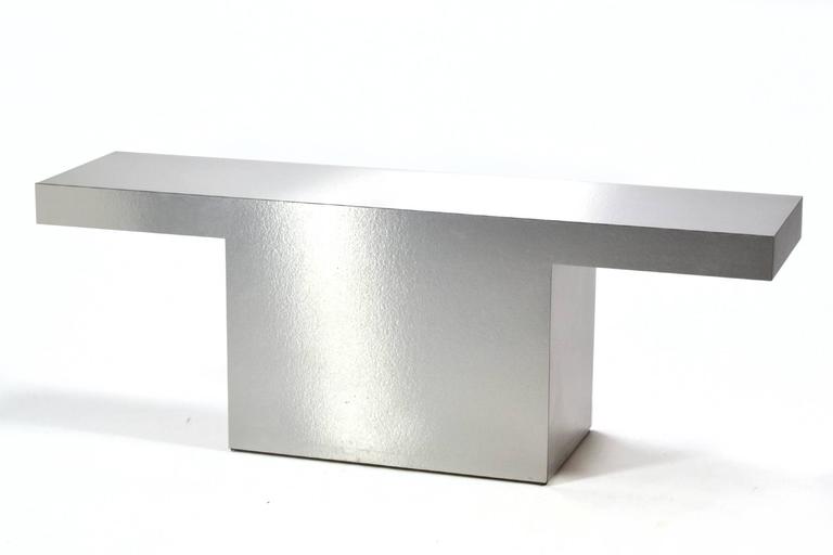 Silver Minimalist Console Table For Sale at 1stDibs