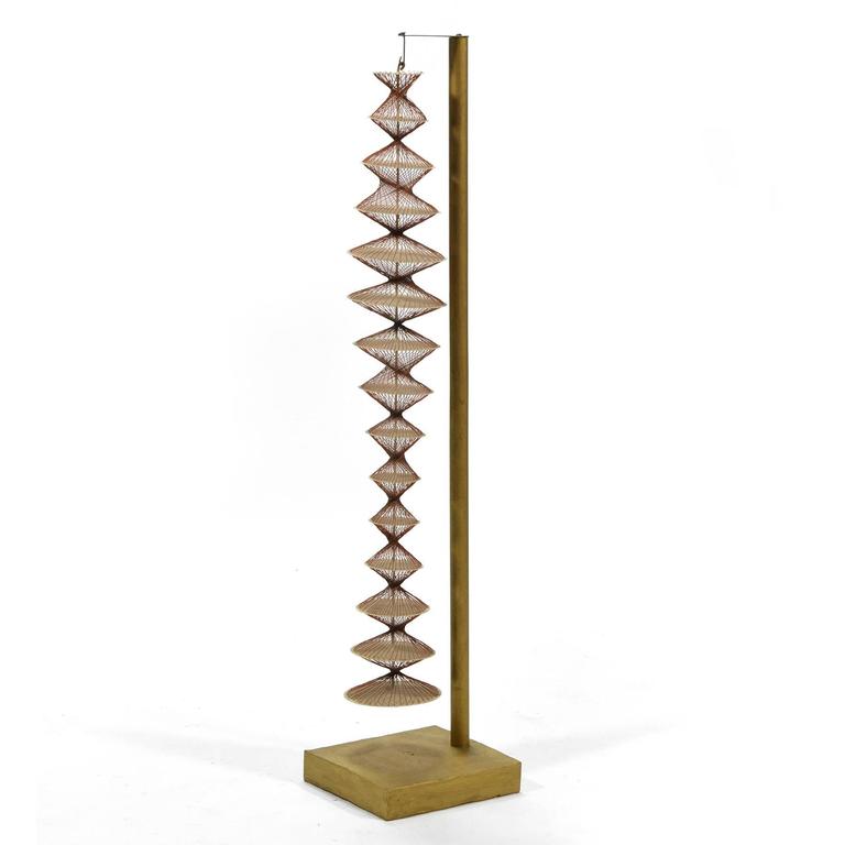 Abstract Geometric Sculpture in Steel and String For Sale at 1stDibs