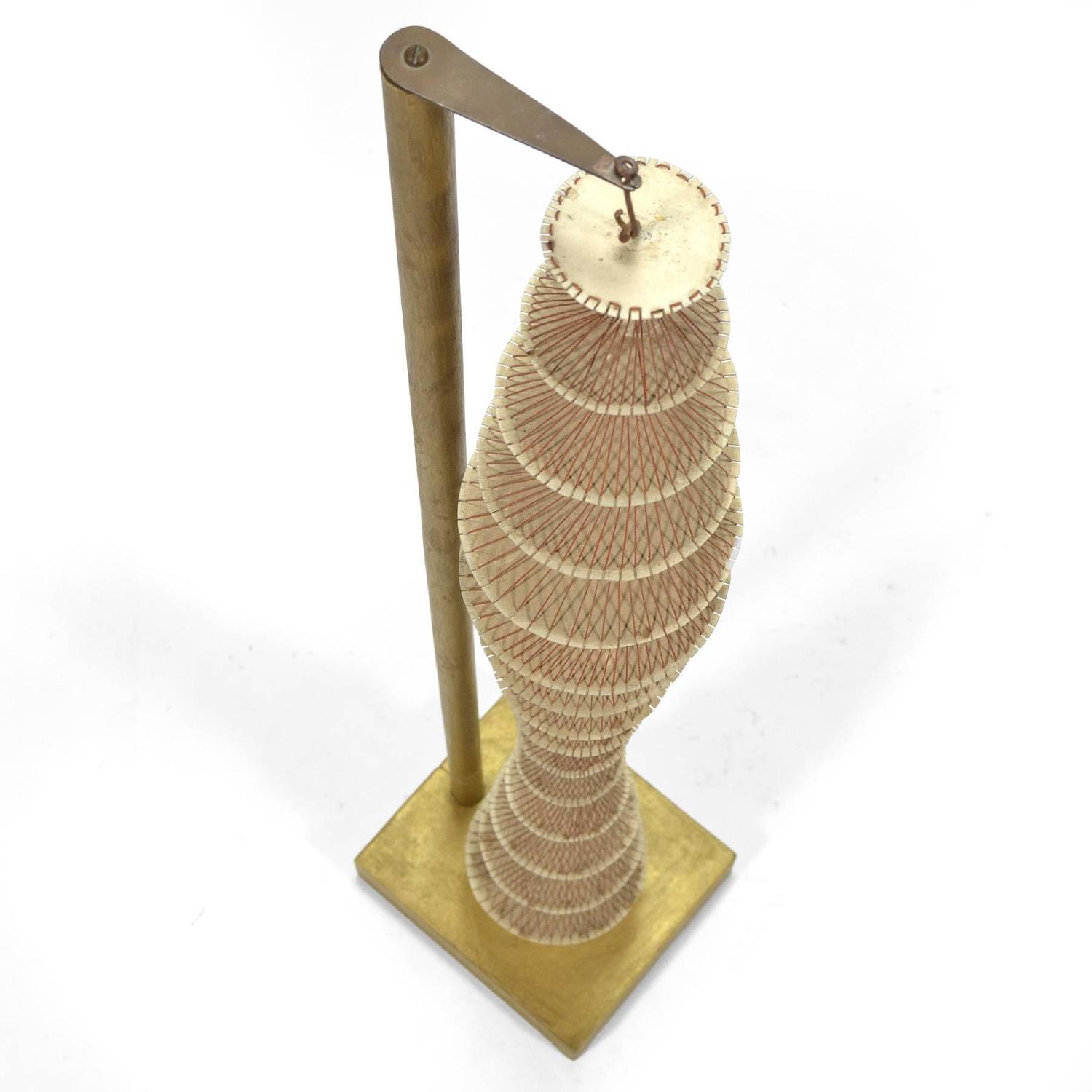 Abstract Geometric Sculpture in Steel and String For Sale at 1stdibs