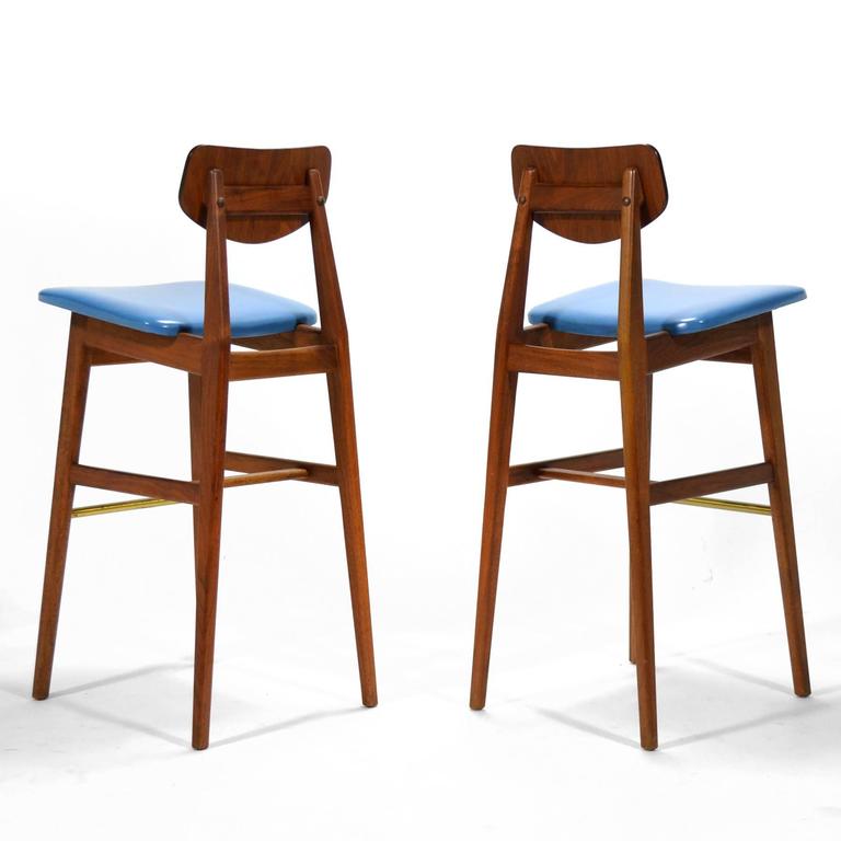 Jens Risom Pair of Rare Bar Stools at 1stDibs