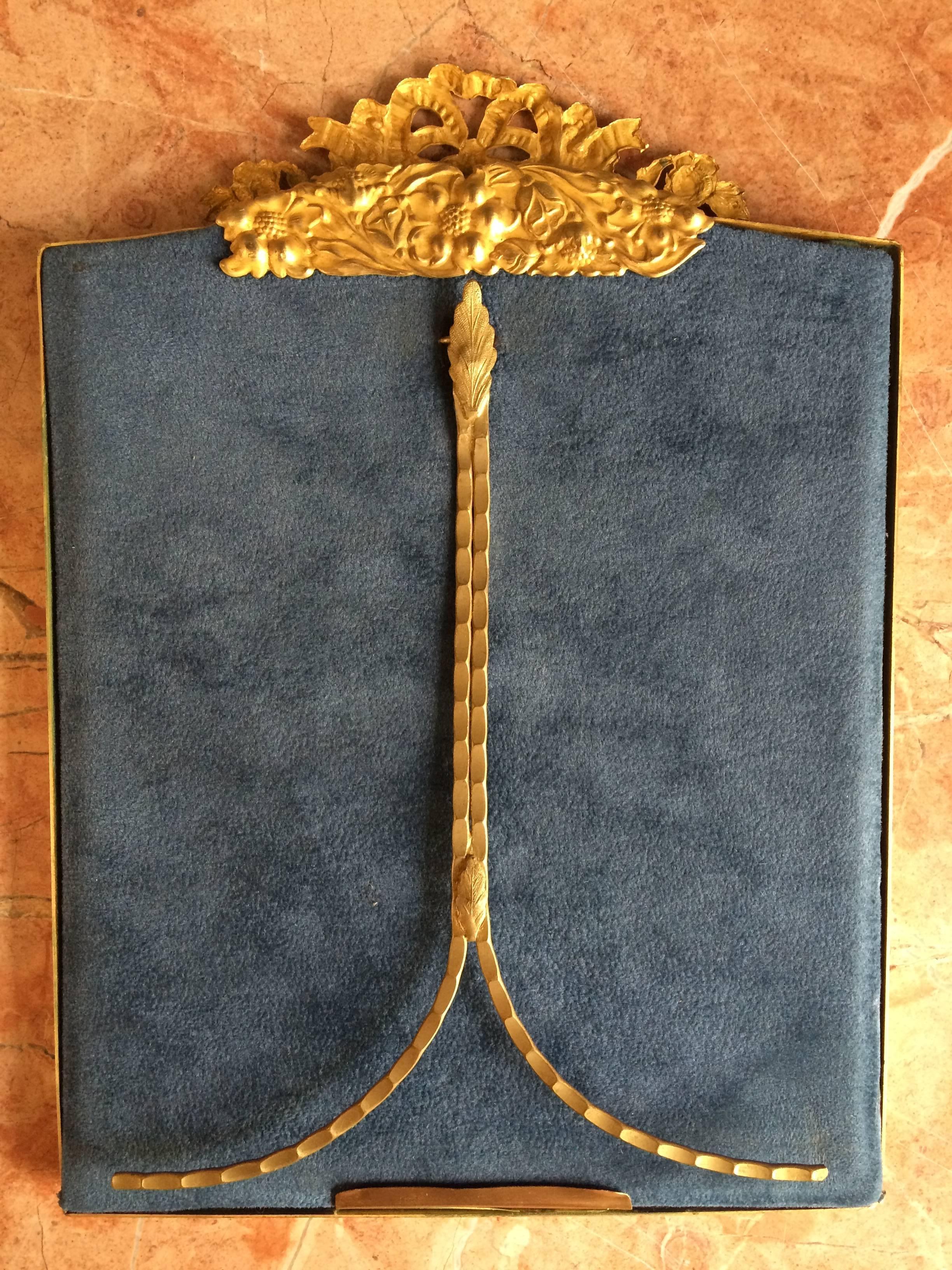 Elegant Empire Style Bronze Doré and Malachite Picture Frame at 1stDibs