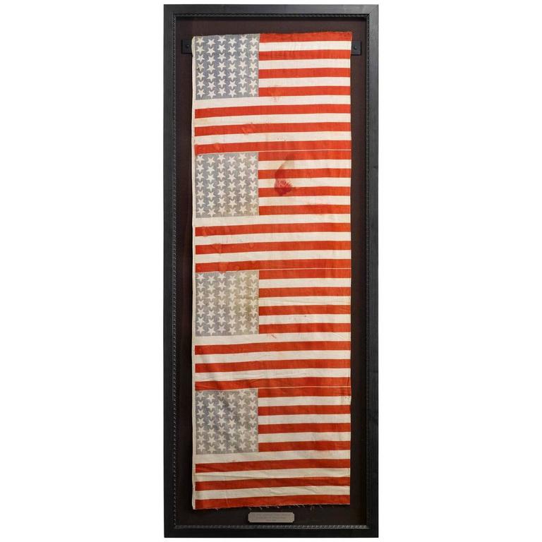 42-Star, Uncut Bolt of Four "Unofficial" American Flags, circa 1890 at ...