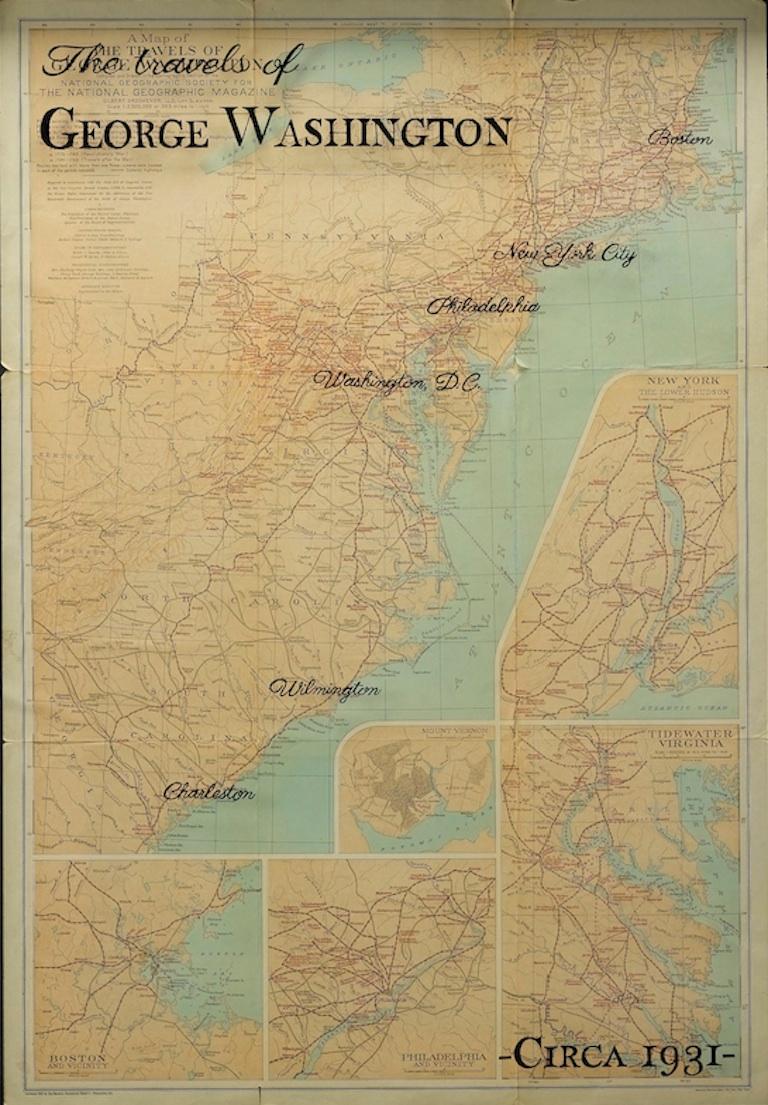 "A Map of the Travels of George Washington" by National Geographic ...