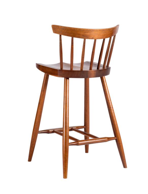 Three George Nakashima Counter or Barstools at 1stDibs