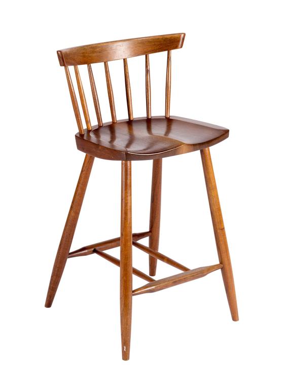 Three George Nakashima Counter or Barstools at 1stDibs