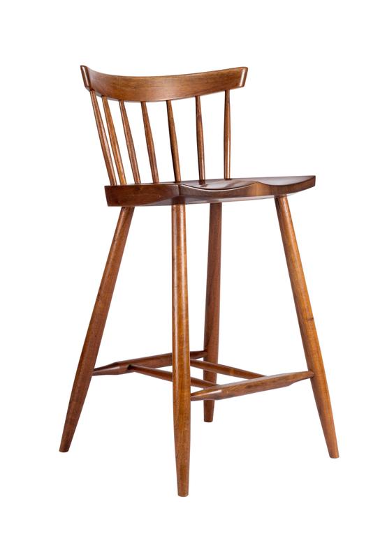 Three George Nakashima Counter or Barstools at 1stDibs