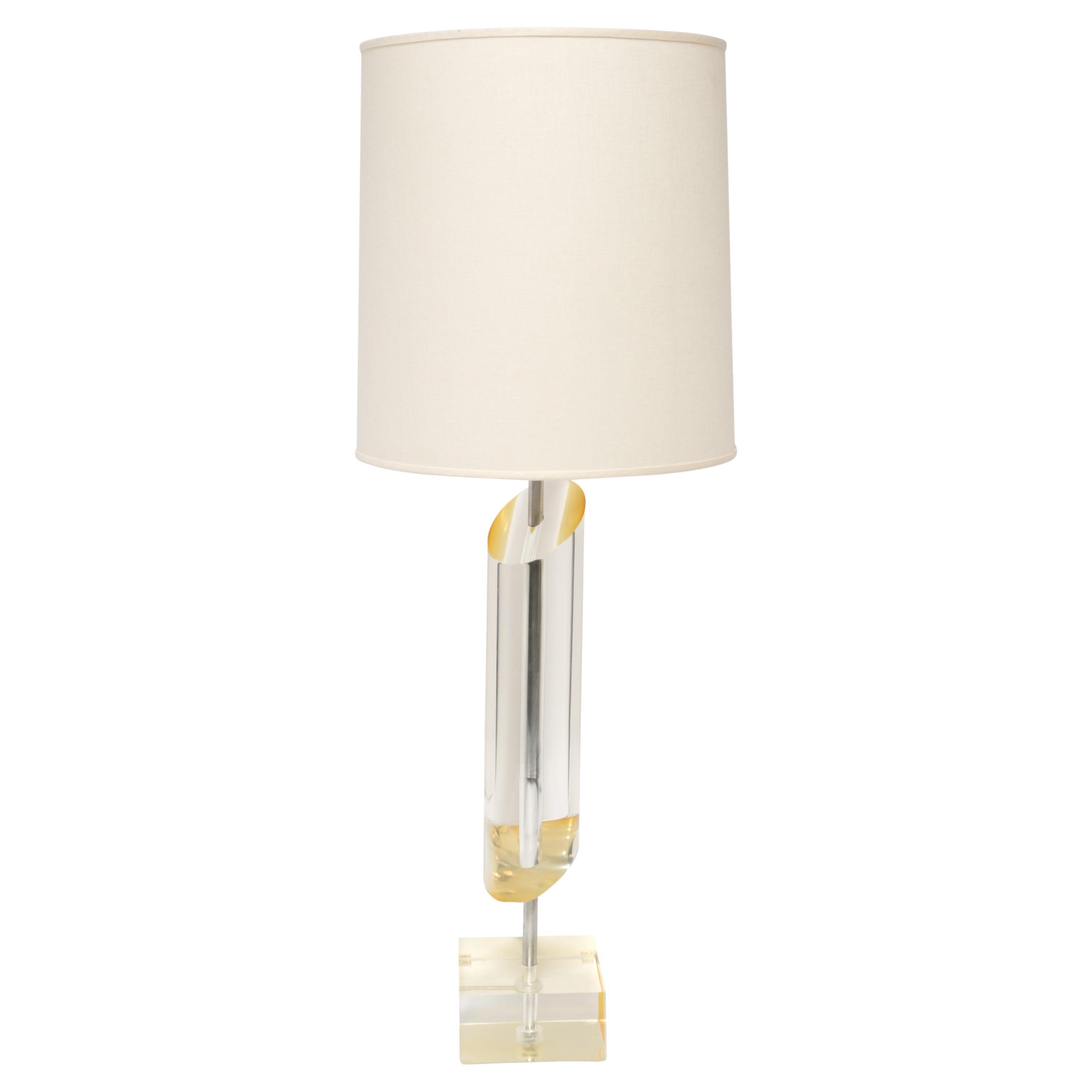 1970s Overscale Geometric Lucite and Acrylic Lamp For Sale at 1stDibs