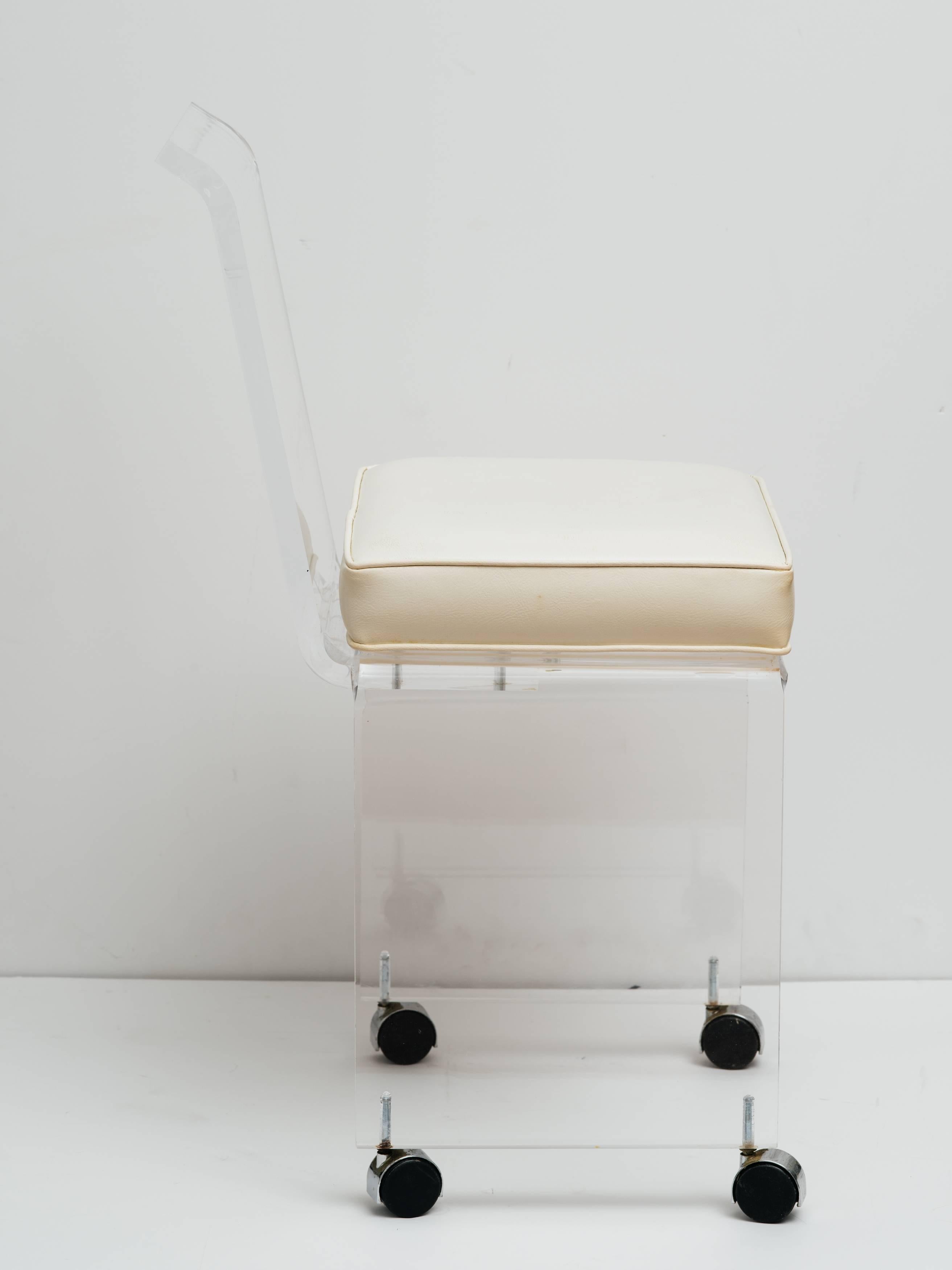 Mid-Century Lucite Vanity Stool with Full Back Design Includes (COM) at ...