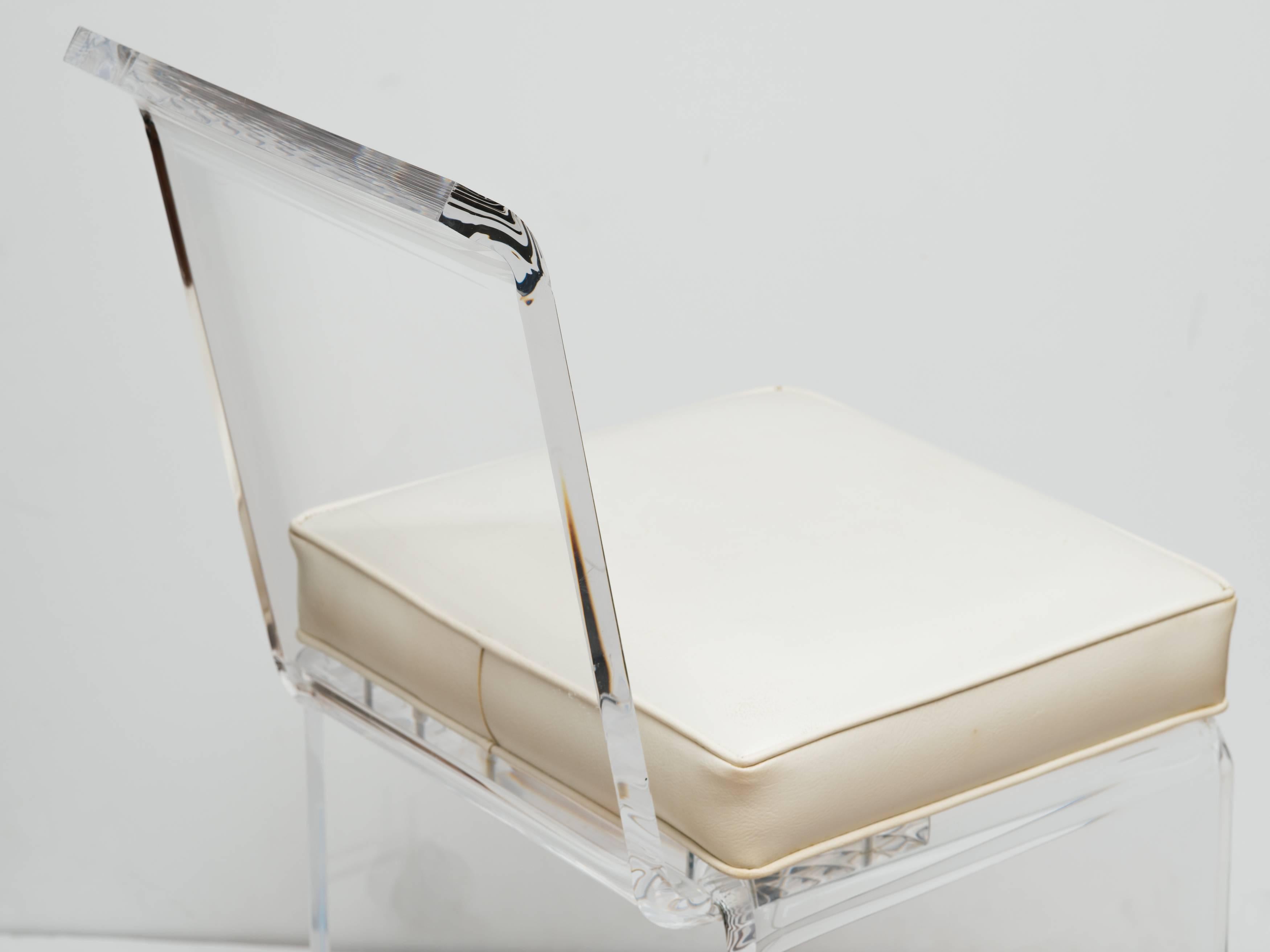 Mid-Century Lucite Vanity Stool with Full Back Design Includes (COM) at ...