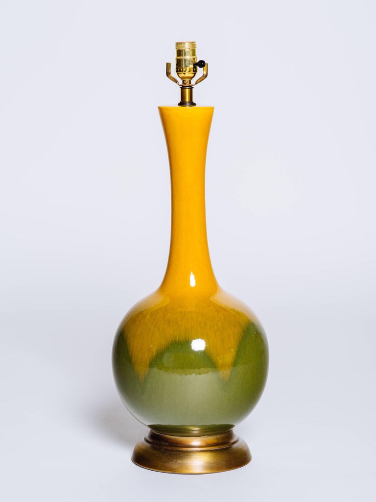 Pair of Mid-Century Modern Ceramic Long Neck Lamps at 1stDibs