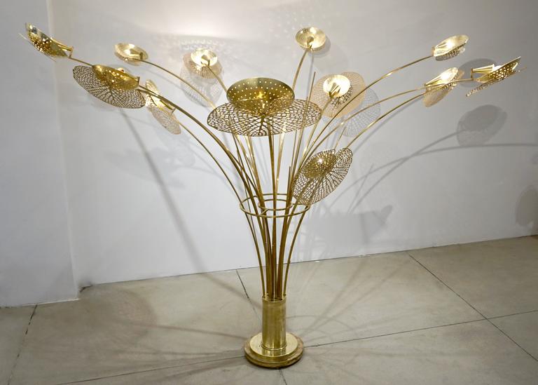Contemporary Italian Fine Design Organic Brass Tree Sculpture Floor ...