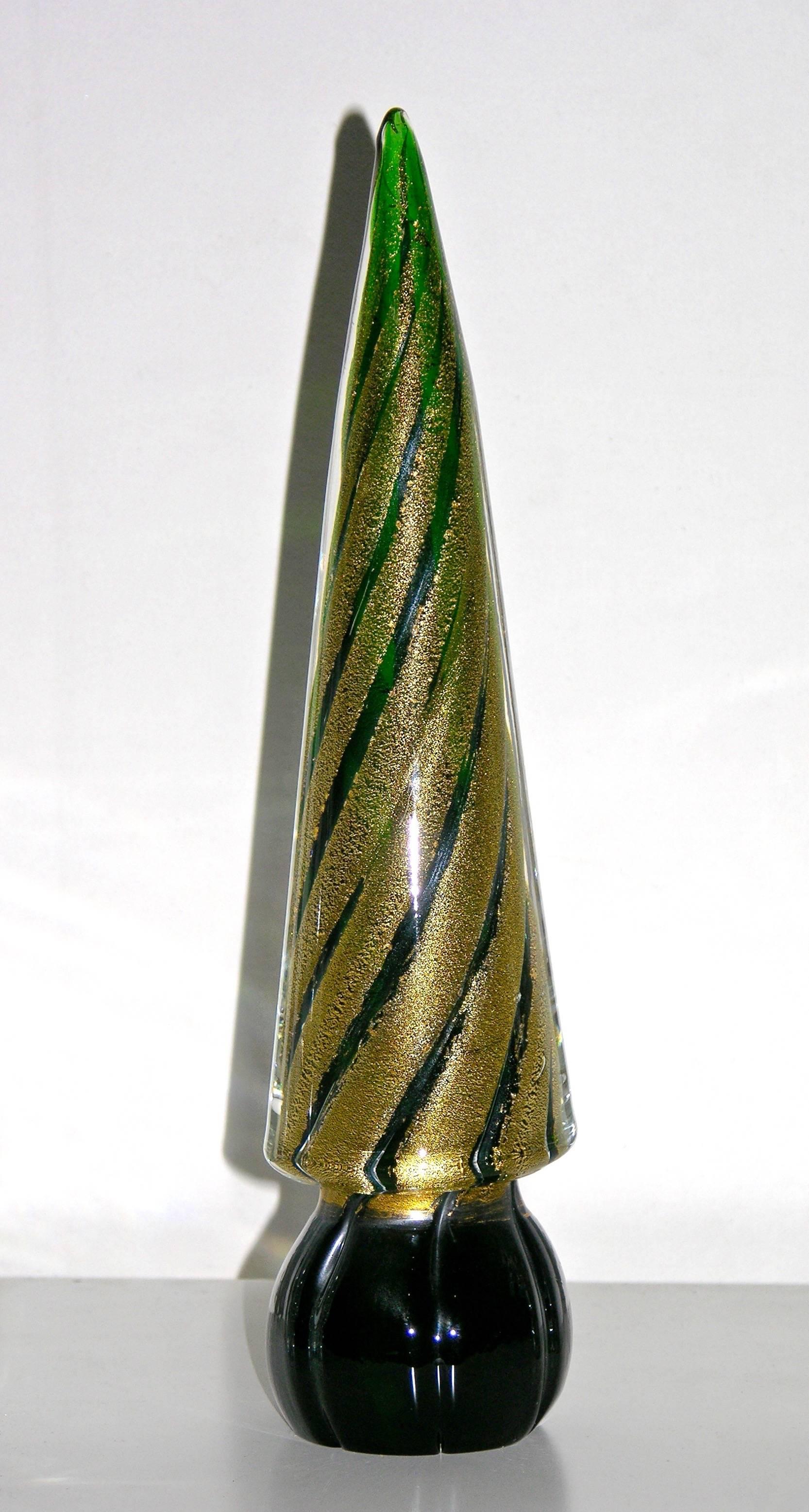 Vintage Italian Murano Glass Christmas Tree Sculptures by Formia at ...
