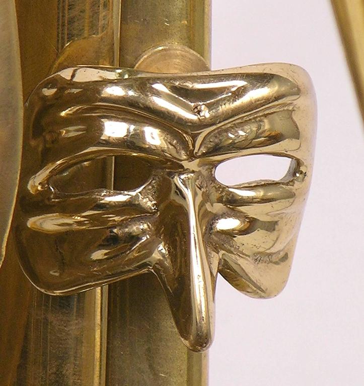 One-of-a-Kind Italian Pair of Carnival Lamps Decorated with Cast Bronze ...