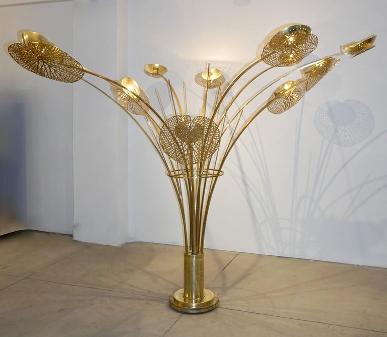 Contemporary Italian Fine Design Organic Brass Tree Sculpture Floor ...