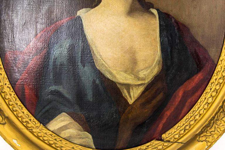 18th Century Portrait of a Young Woman in Oval Frame, English School ...