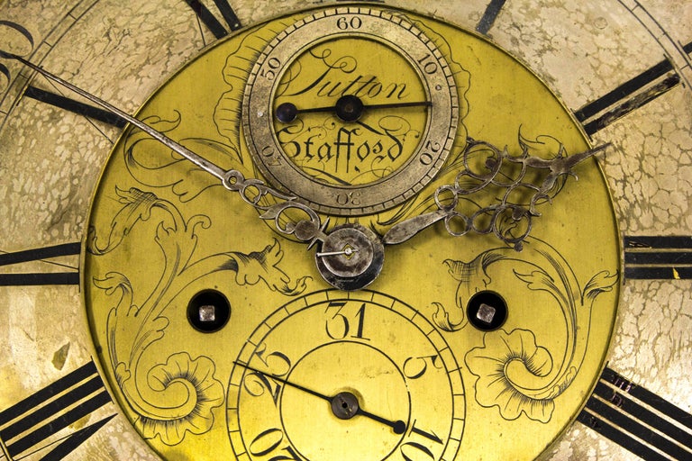 Grandfather Clock Long Case Clock Brass Faced, Carved, Sutton Stratford ...