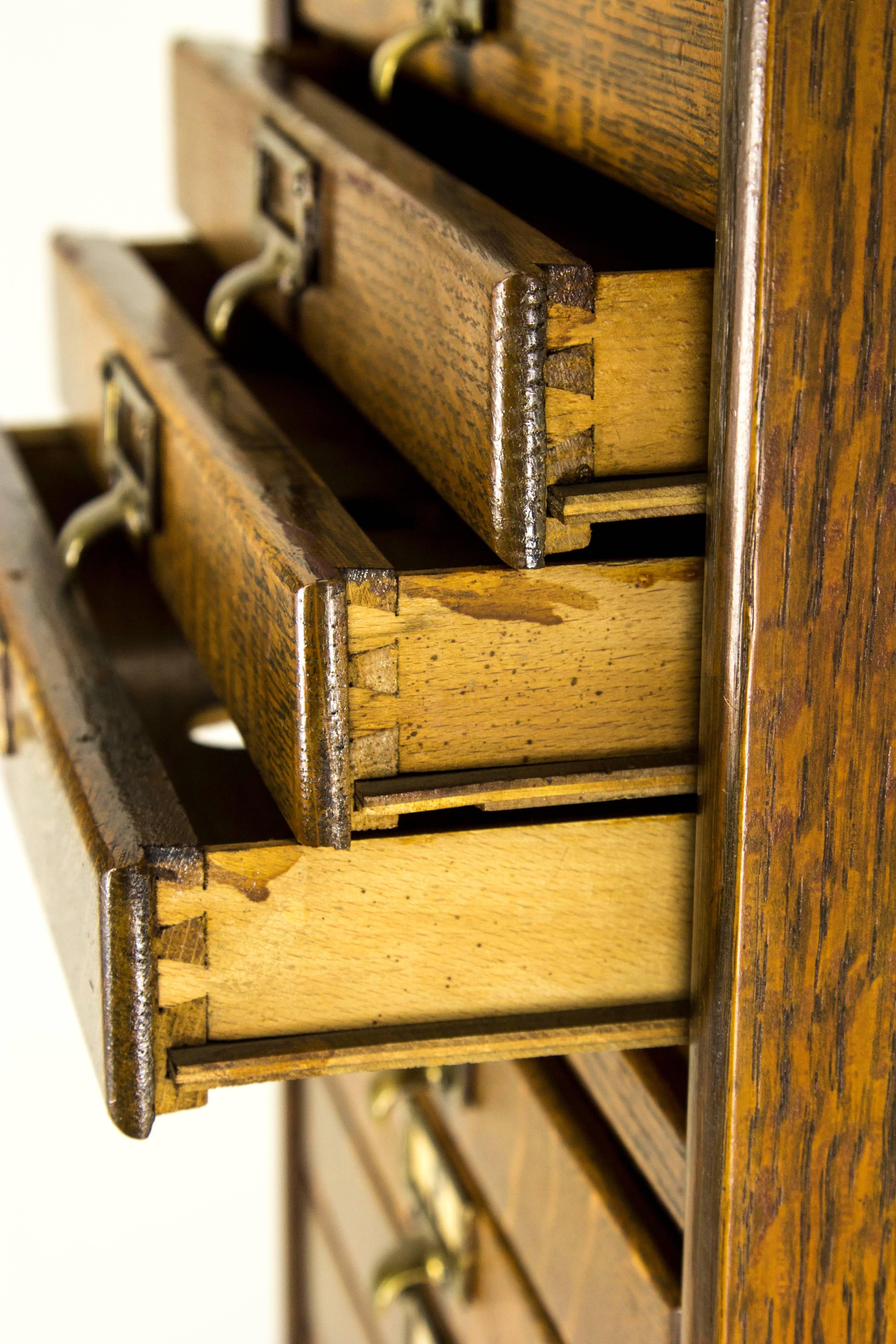 Antique Quarter Sawn Oak Macey Flat File Cabinet, 21 Drawers, 1920s at ...