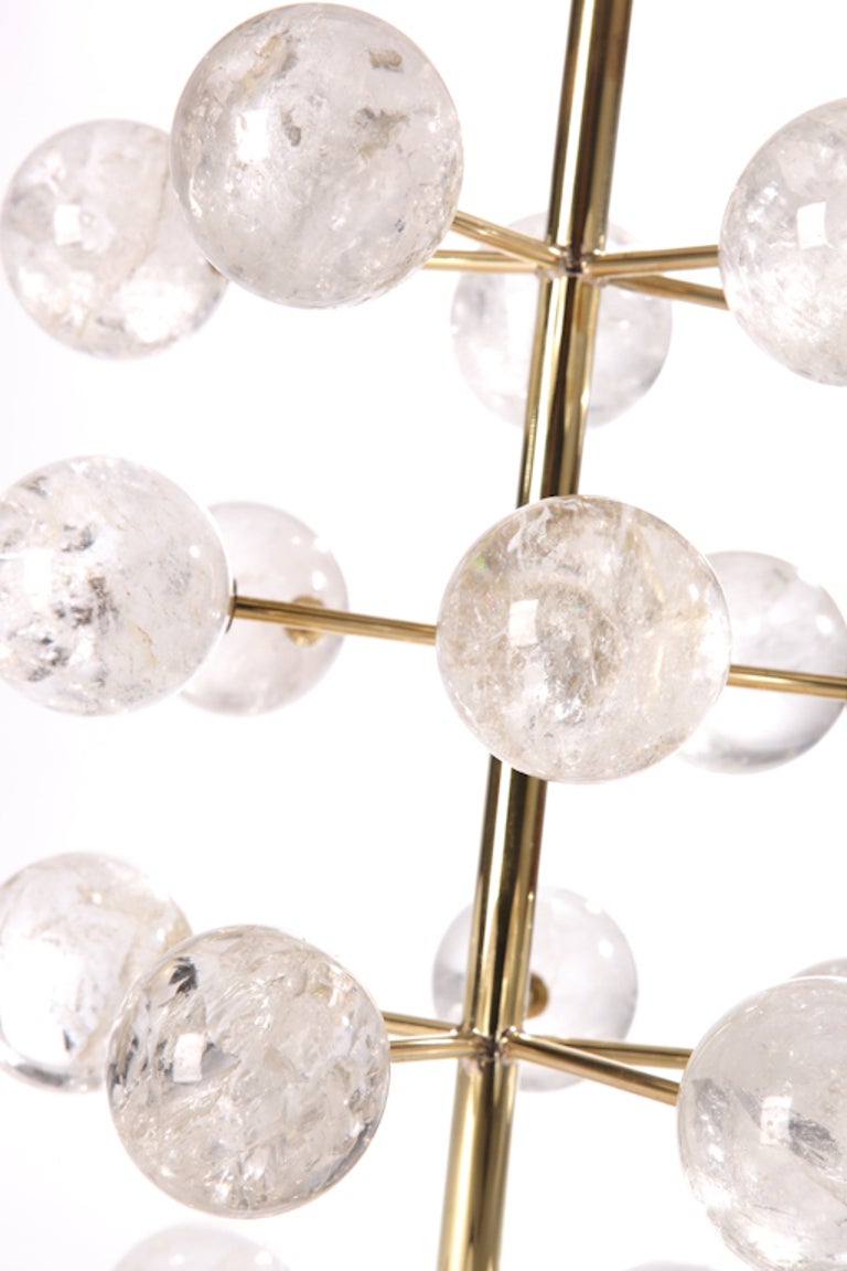 Rock Crystal Orb Brass Tree Lamps For Sale at 1stDibs