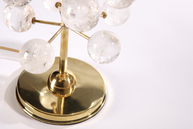 Rock Crystal Orb Brass Tree Lamps For Sale at 1stDibs