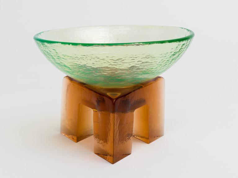 Memphis Style Art Glass Elemental Bowl Sculpture at 1stDibs