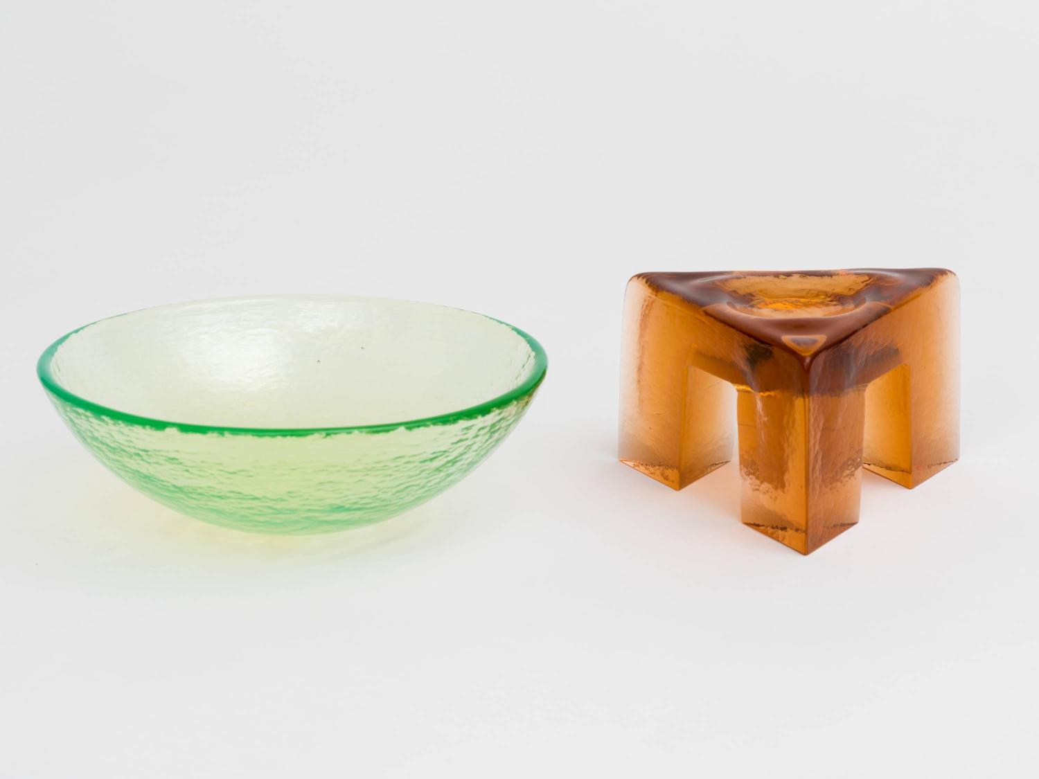Memphis Style Art Glass Elemental Bowl Sculpture For Sale at 1stdibs