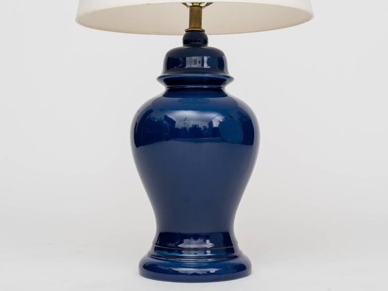 Indigo Ceramic Ginger Jar Lamps For Sale at 1stDibs