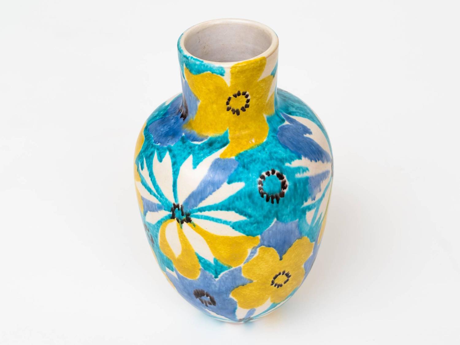 Raymor Italian Ceramic Pop Art Flower Vase For Sale at 1stdibs