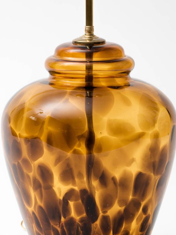 Tortoise Shell Glass Ginger Jar Lamps at 1stDibs