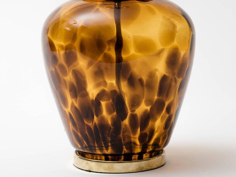 Tortoise Shell Glass Ginger Jar Lamps at 1stDibs
